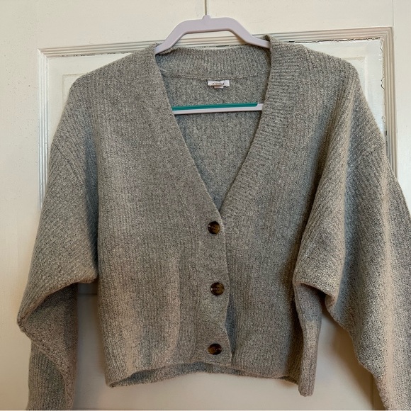 Garage | Sweaters | Garage Cropped Cardigan Medium Heather Gray | Poshmark